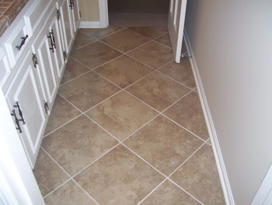 Diagonal tile pattern with large tiles | Patterned floor tiles, Large ...